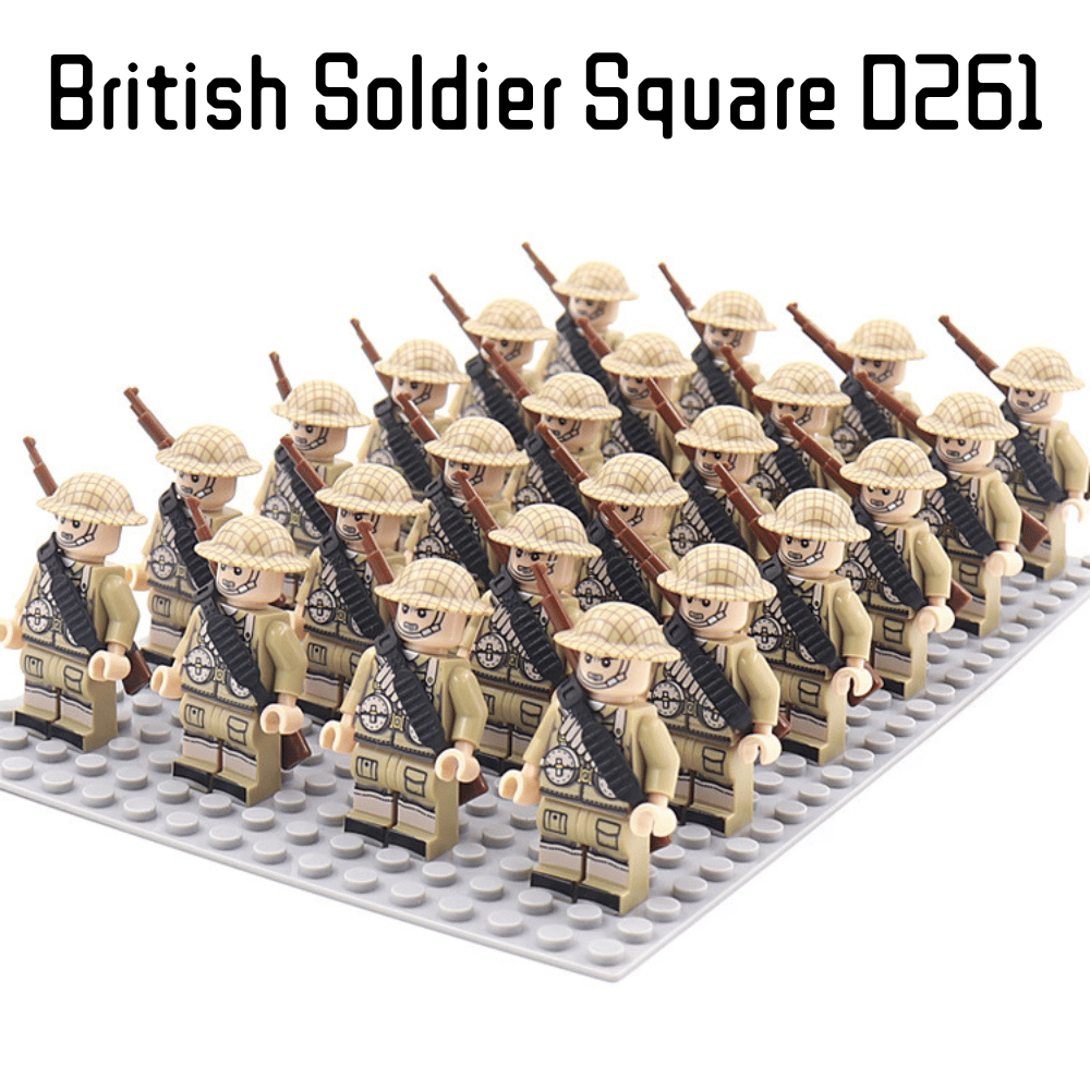 Army British Soldier Square D261 Minifigures Set - Brixtoy